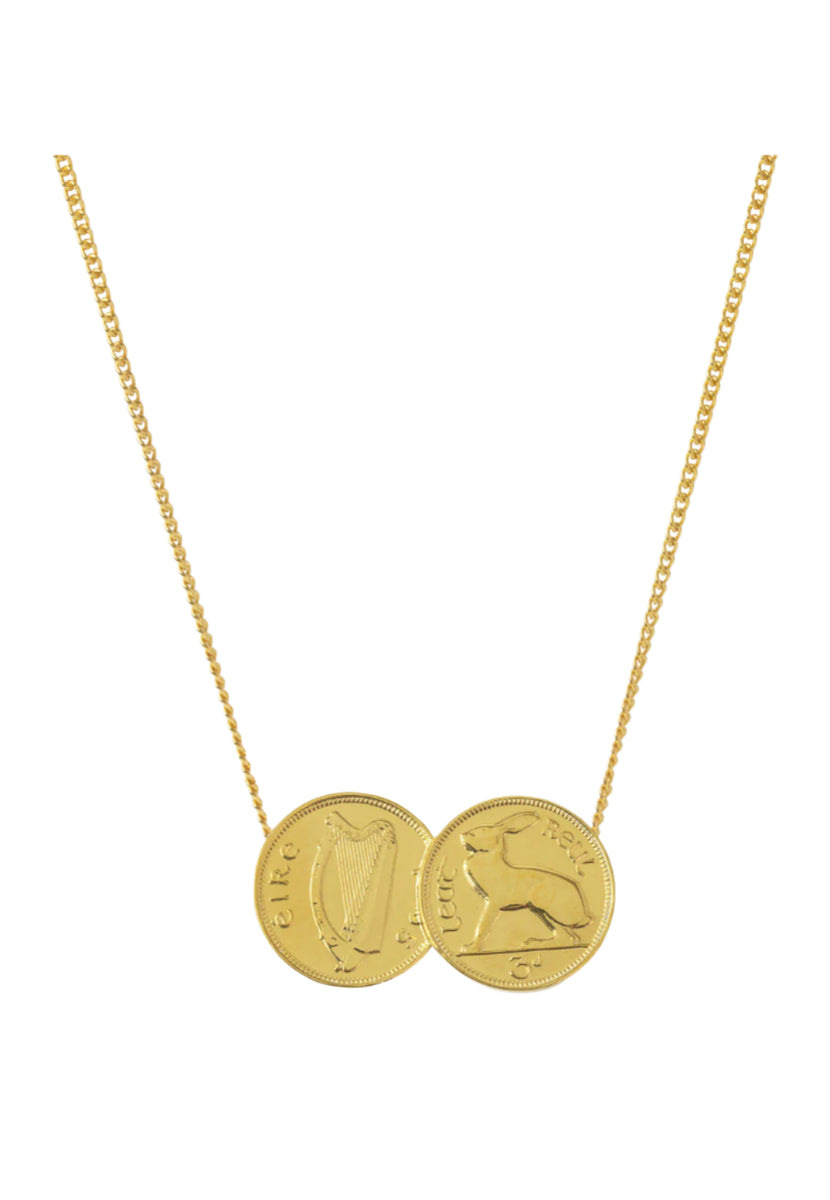 Irish 3d | Double Coin | Pendant | 9 Carat Gold – Katie Mullally